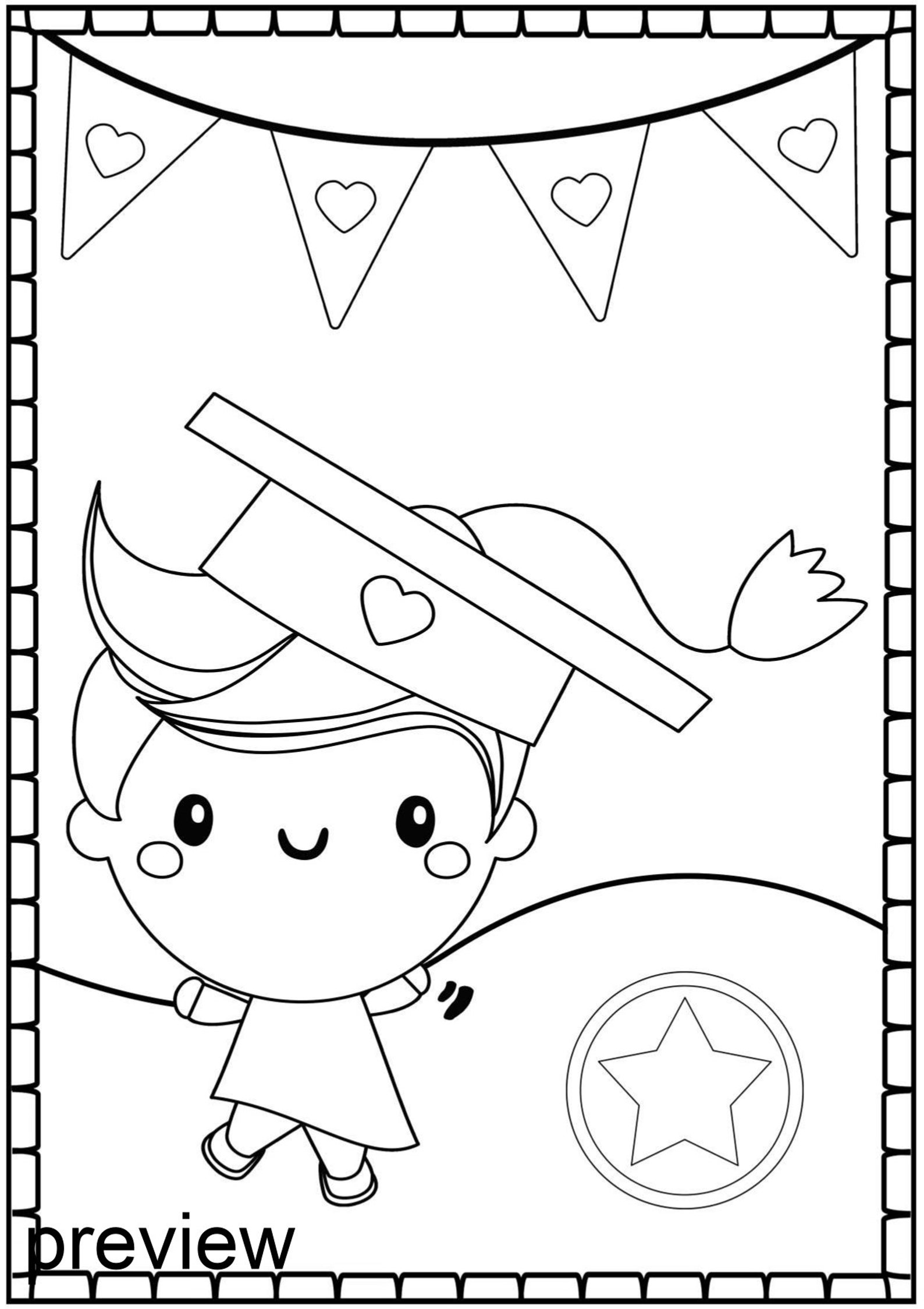 Graduation Kindergarten Coloring Pages | Printable Coloring Book ...