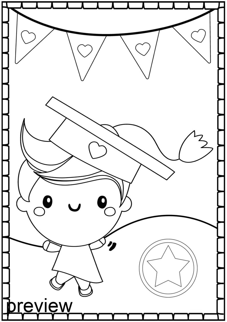 Graduation Kindergarten Coloring Pages | Printable Coloring Book ...