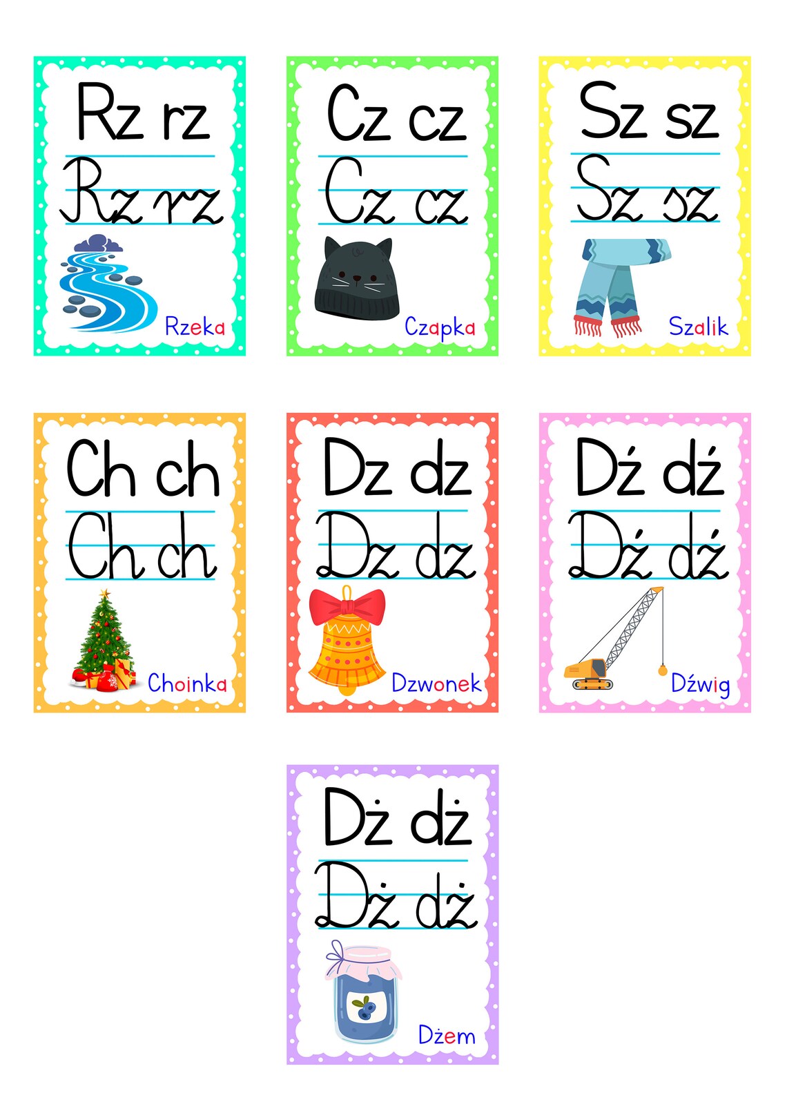 Polish Alphabet Flash Cards | Polski Alfabet | Printable PDF Posters ...