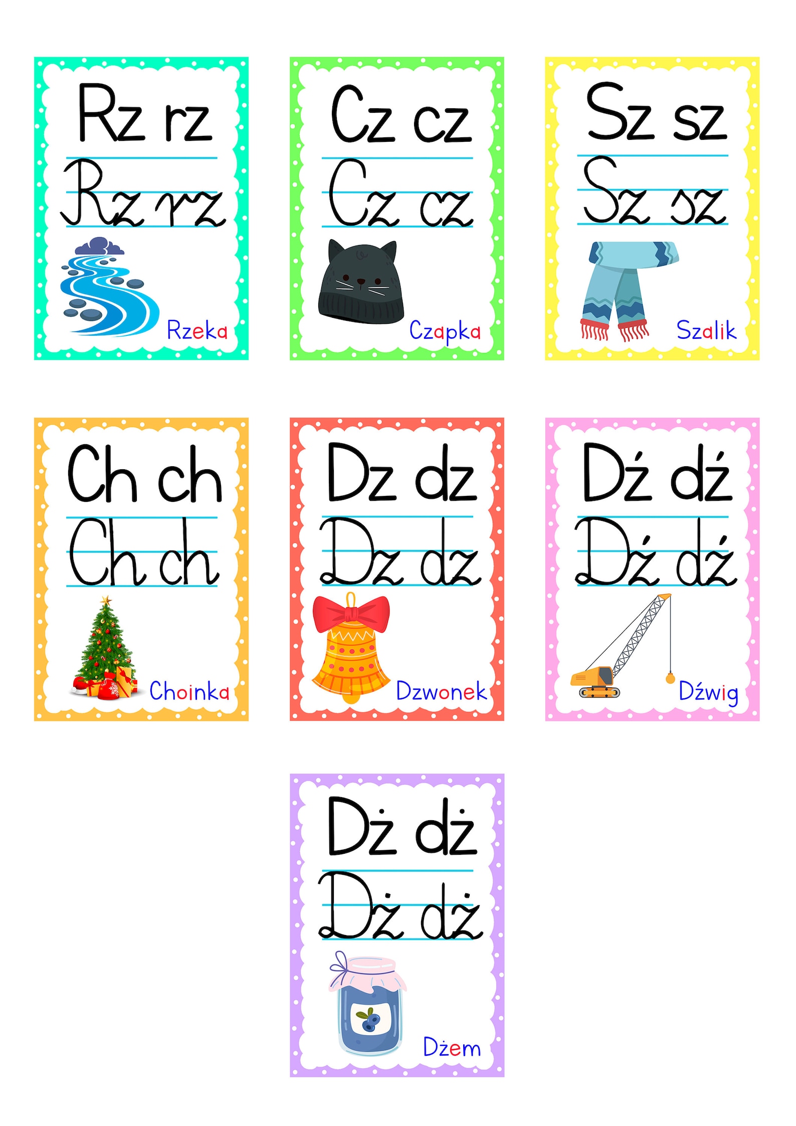 Polish Alphabet Flash Cards | Polski Alfabet | Printable PDF Posters ...