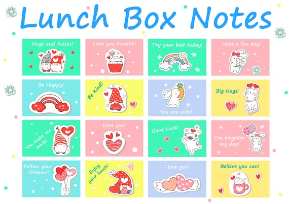 Lunch Box Notes for Kids Lunchbox Notes Positive | Etsy