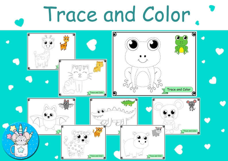Animals Trace Worksheets | Coloring Pages Printables | Handwriting ...