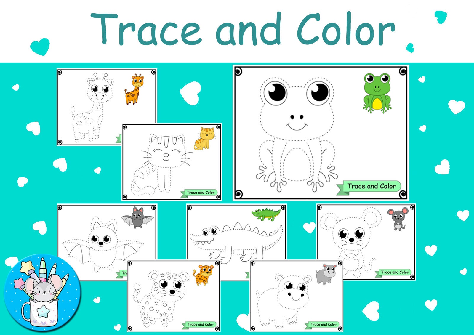 Animals Trace Worksheets | Coloring Pages Printables | Handwriting ...