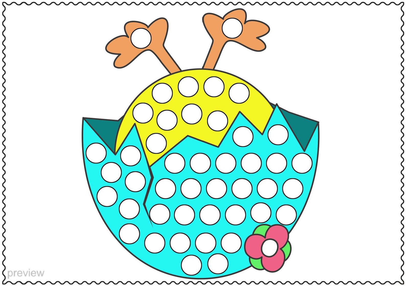 Easter Day Worksheets Dot Markers Do a Dot Painting Play Dough ...