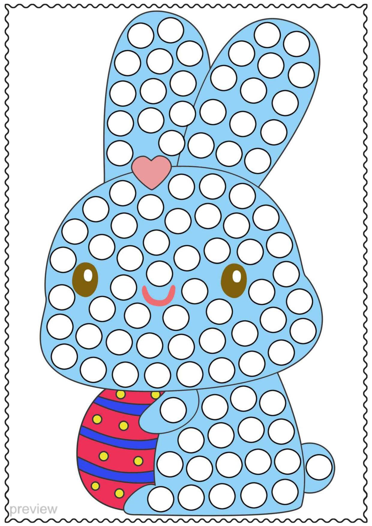 Easter Day Worksheets | Dot Markers | Do a Dot Painting | Play Dough ...