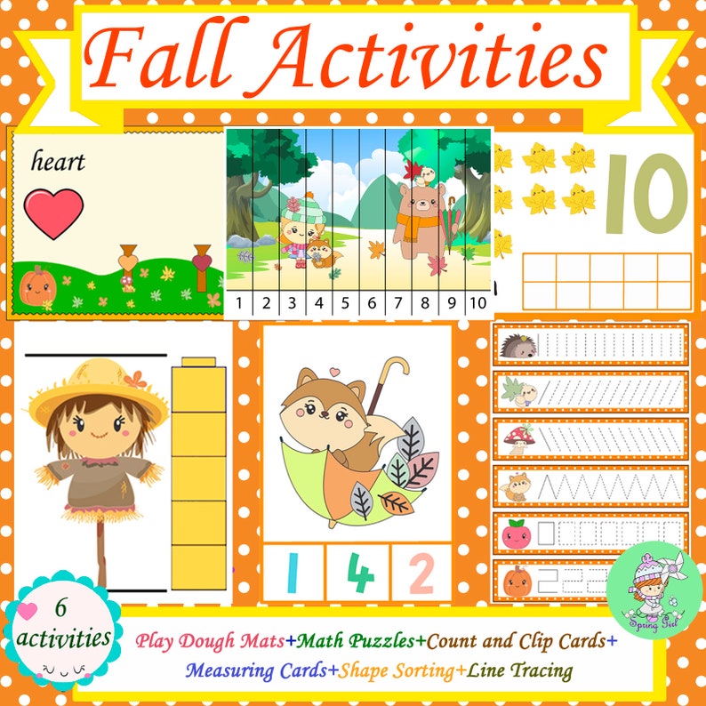 Fall Autumn Preschool/ Kindergarten Activities - Etsy
