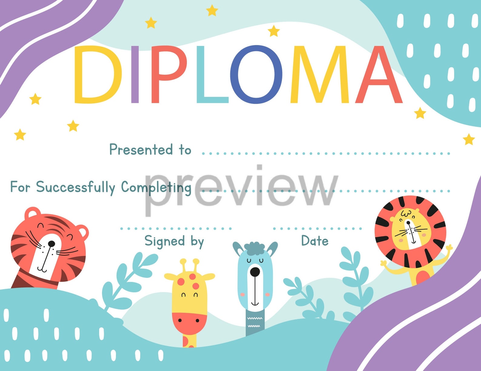 Kindergarten Graduation Bundle | Kit, Printable Diploma, Invitation ...