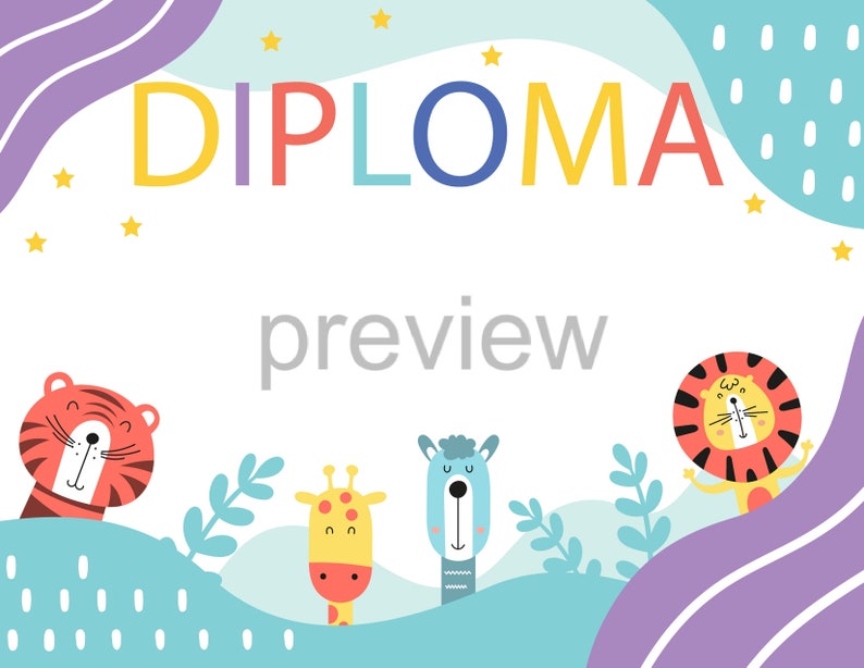 Preschool Diploma, Kindergarten Certificate, Graduation Printables ...