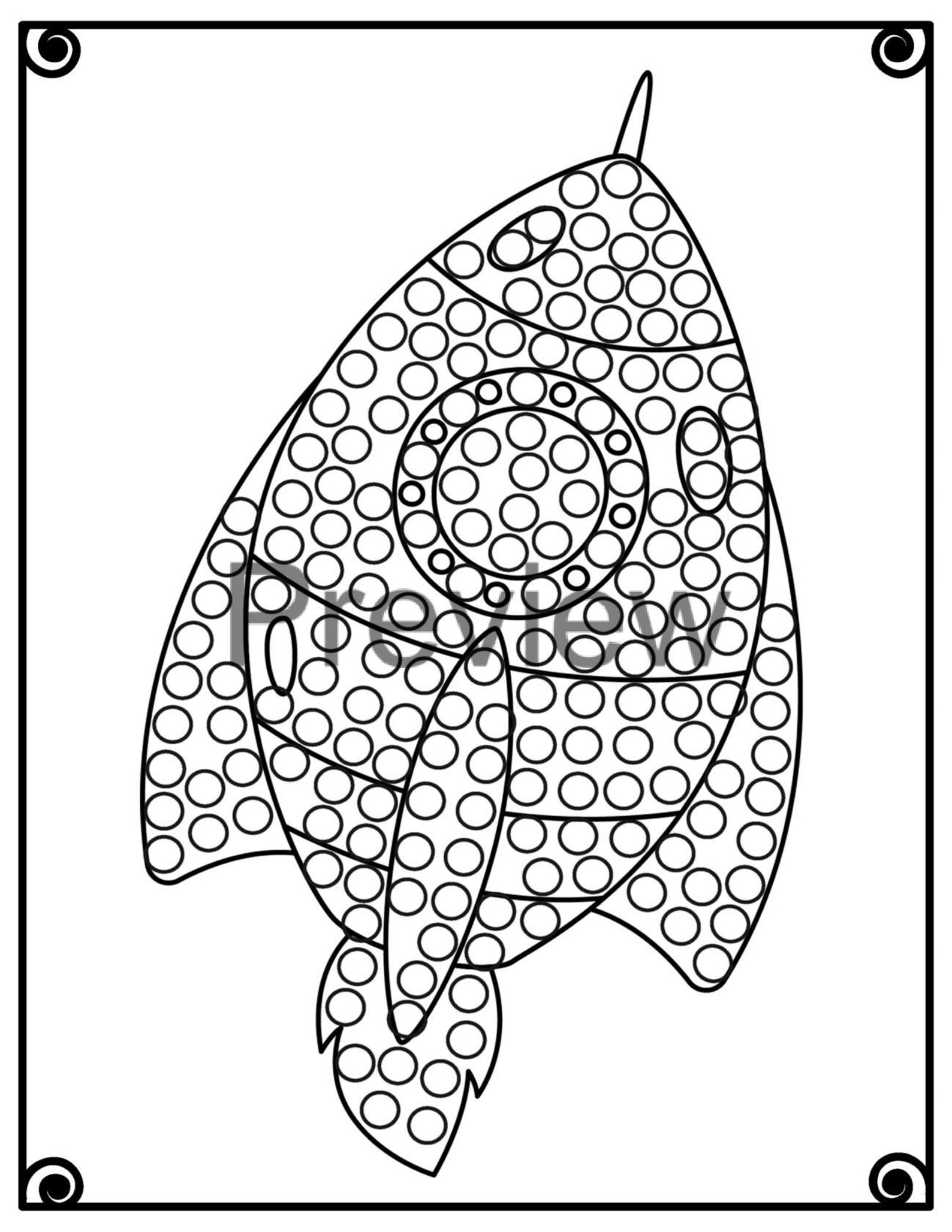 Space Activities for Kids Q-tip Dot Painting Worksheets for Kids Space ...