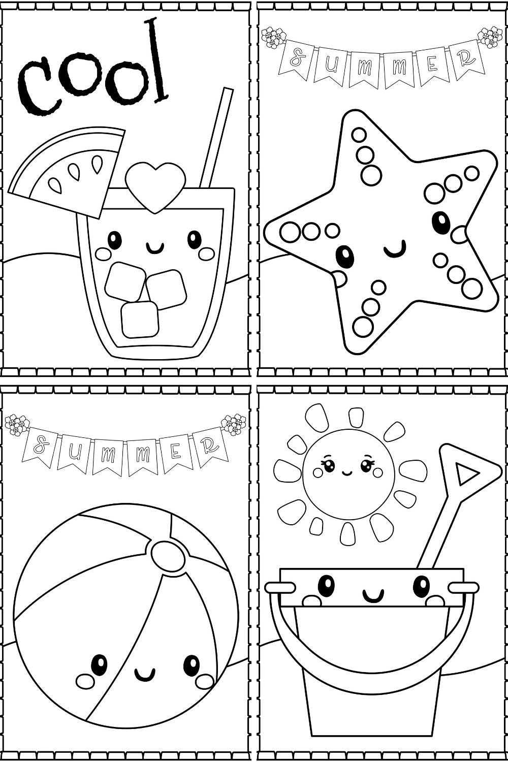 Summer Coloring Pages for Kids Beach Coloring Book Printable Coloring ...