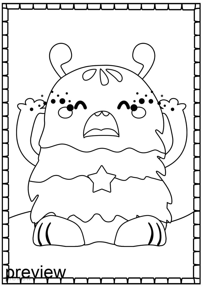 Monster Coloring Pages for Kids Printable Kids Activity Book - Etsy