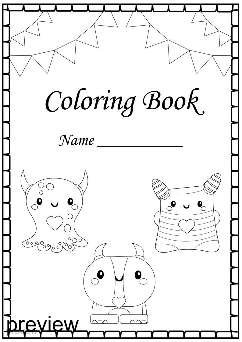 Monster Coloring Pages for Kids Printable Kids Activity Book - Etsy