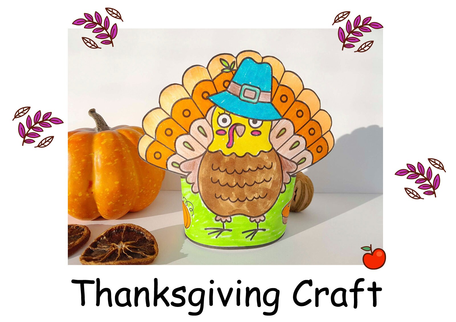 Thanksgiving Paper Craft | Turkey Paper Craft | Instant Download ...