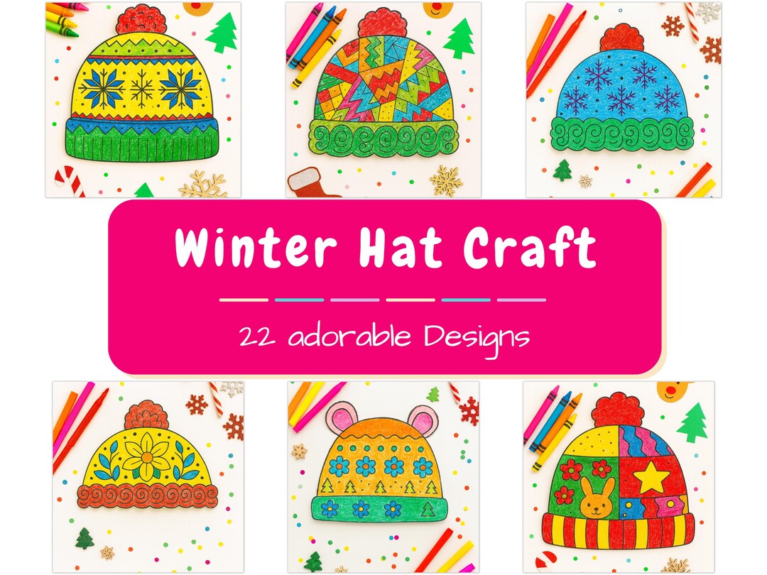 Winter Hat Paper Craft Printable | Kids Winter Activity | Instant ...