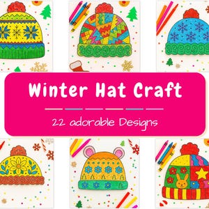 Winter Hat Paper Craft Printable | Kids Winter Activity | Instant ...