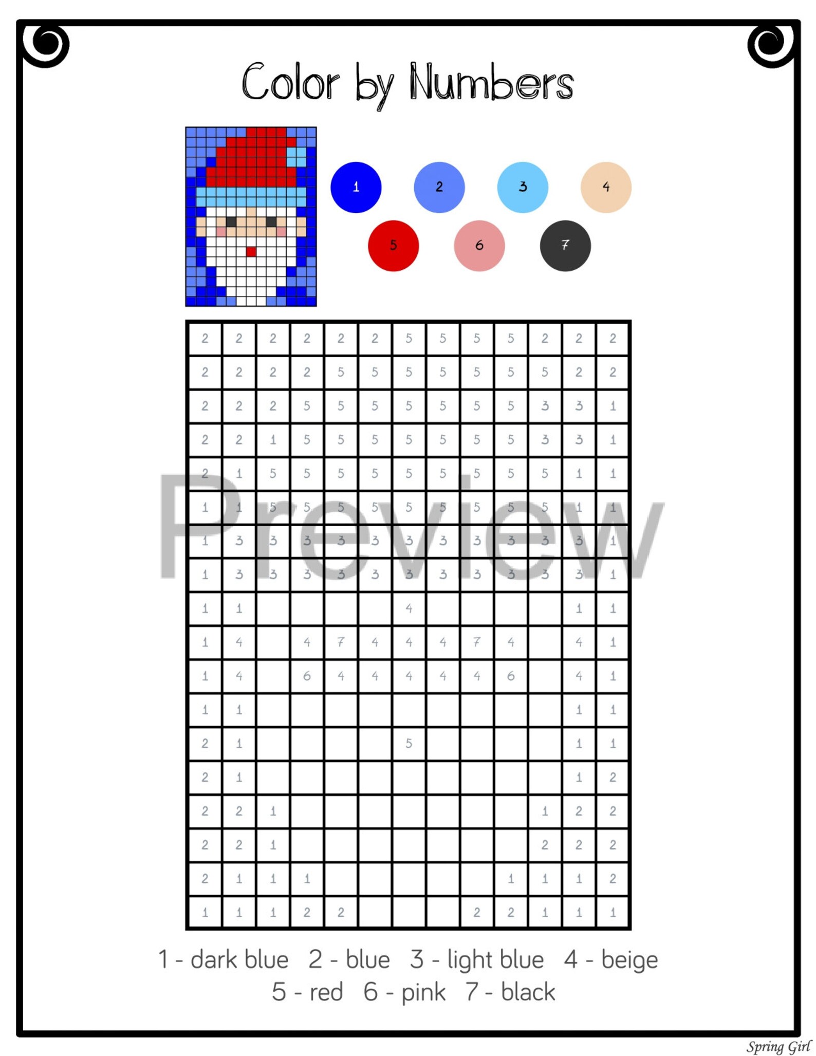 Christmas Mystery Pictures Printable | Color by Number Sheets | Math ...