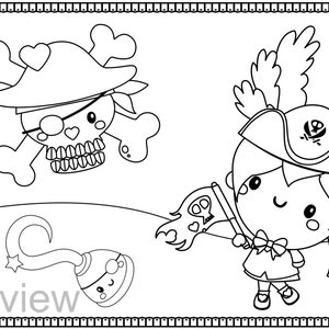 Pirate Party Coloring Pages | Printable Sheets to Color | Instant ...