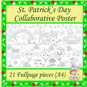 St. Patrick's Day Collaborative Poster | Coloring Wall Puzzle | School ...