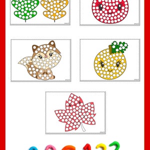 Do A Dot Fall Mats Worksheets | Dot Markers Worksheets | Kindergarten ...