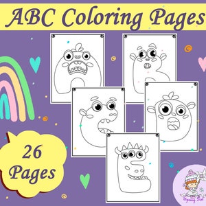 Monster Alphabet Coloring Pages | ABC Coloring Sheets | Printable ...