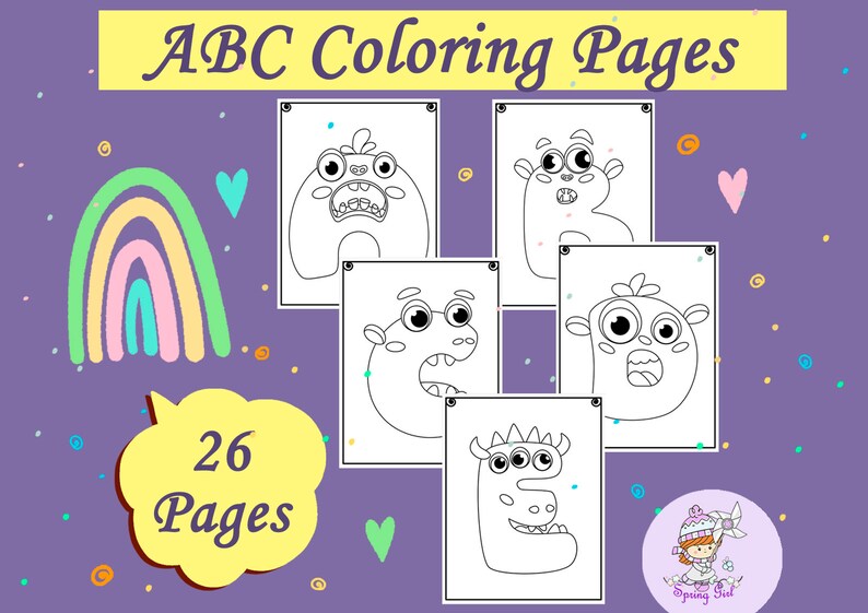 Monster Alphabet Coloring Pages | ABC Coloring Sheets | Printable ...