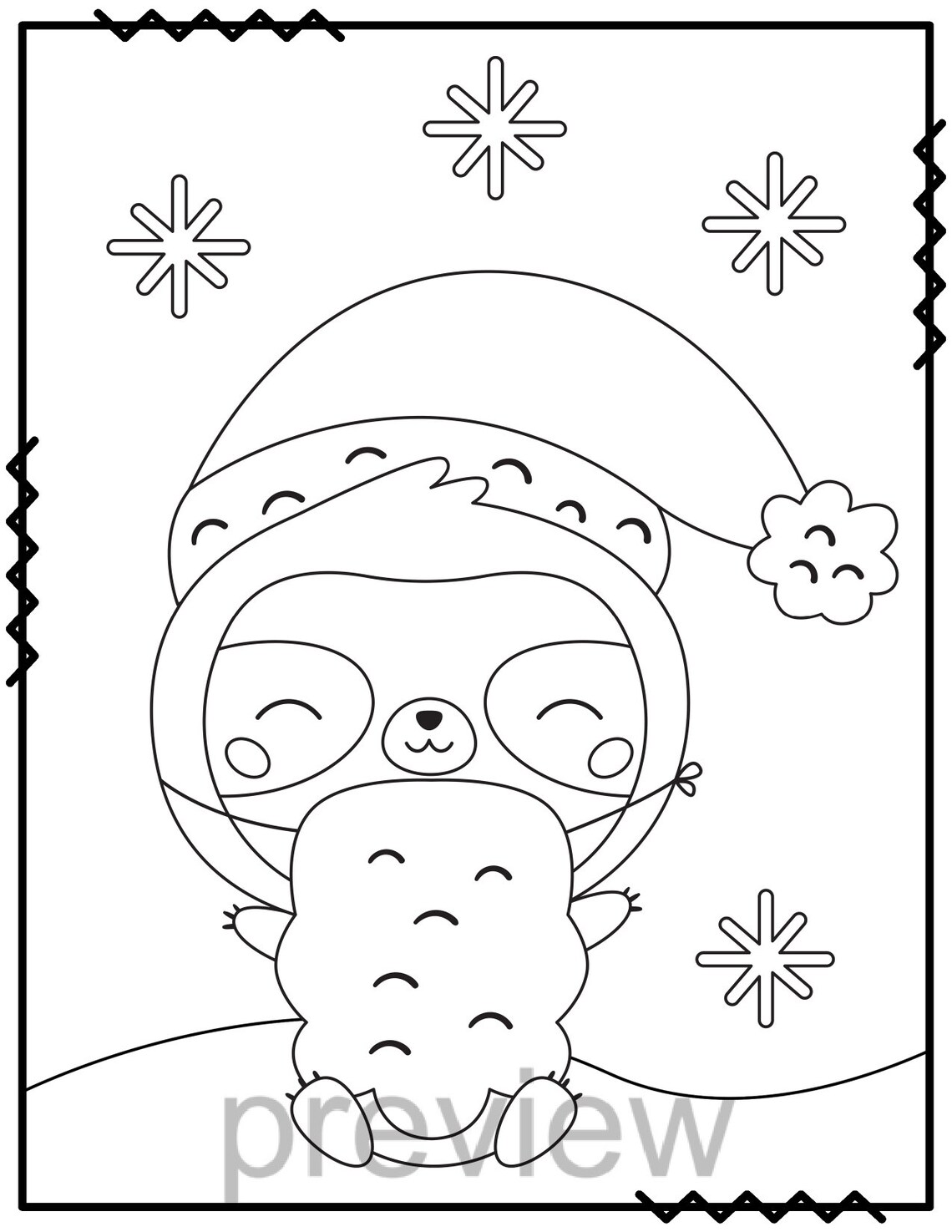 Christmas Animals Coloring Pages Printables for Kids | Winter Coloring ...