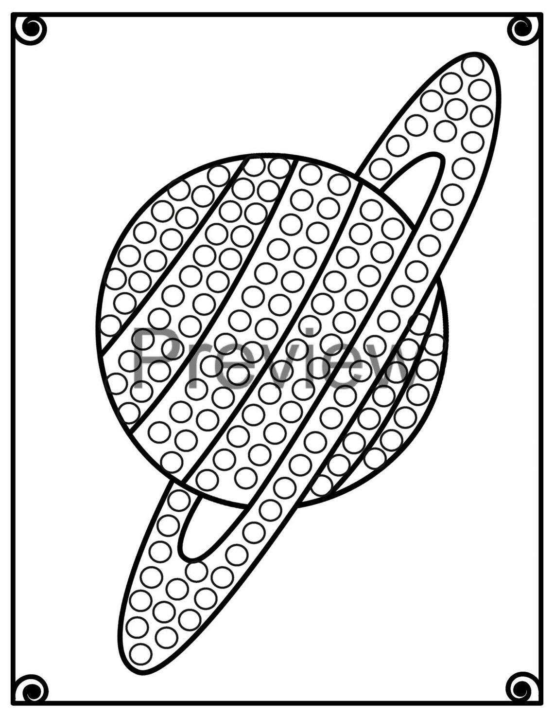 Space Activities for Kids Q-tip Dot Painting Worksheets for Kids Space ...