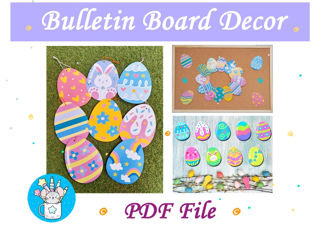 Easter Eggs Printable PDF File | Easter Classroom Decor | Easter Door ...
