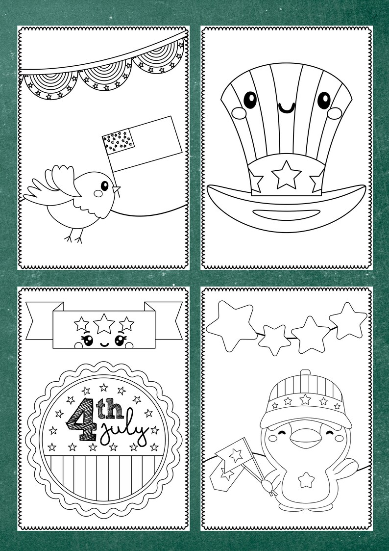 4th of July Coloring Pages for Kids, Printable Independence Day ...