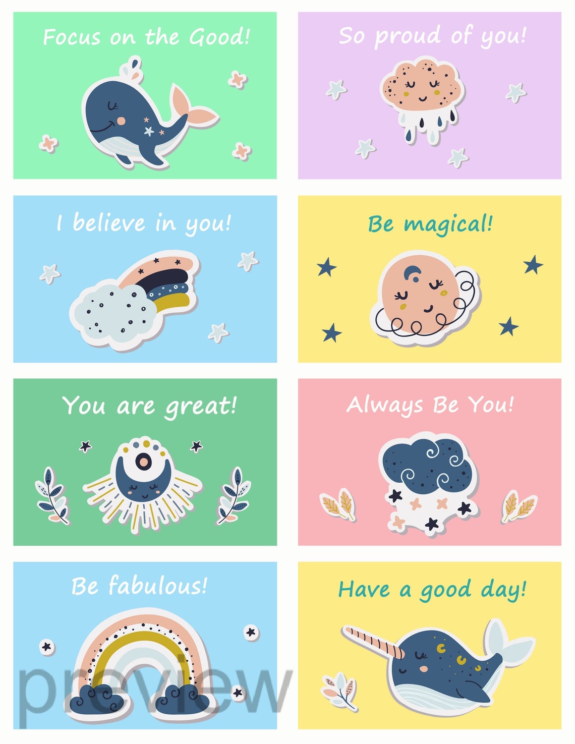 Lunch Box Notes for Kids | Lunchbox Notes | Positive Affirmations for ...