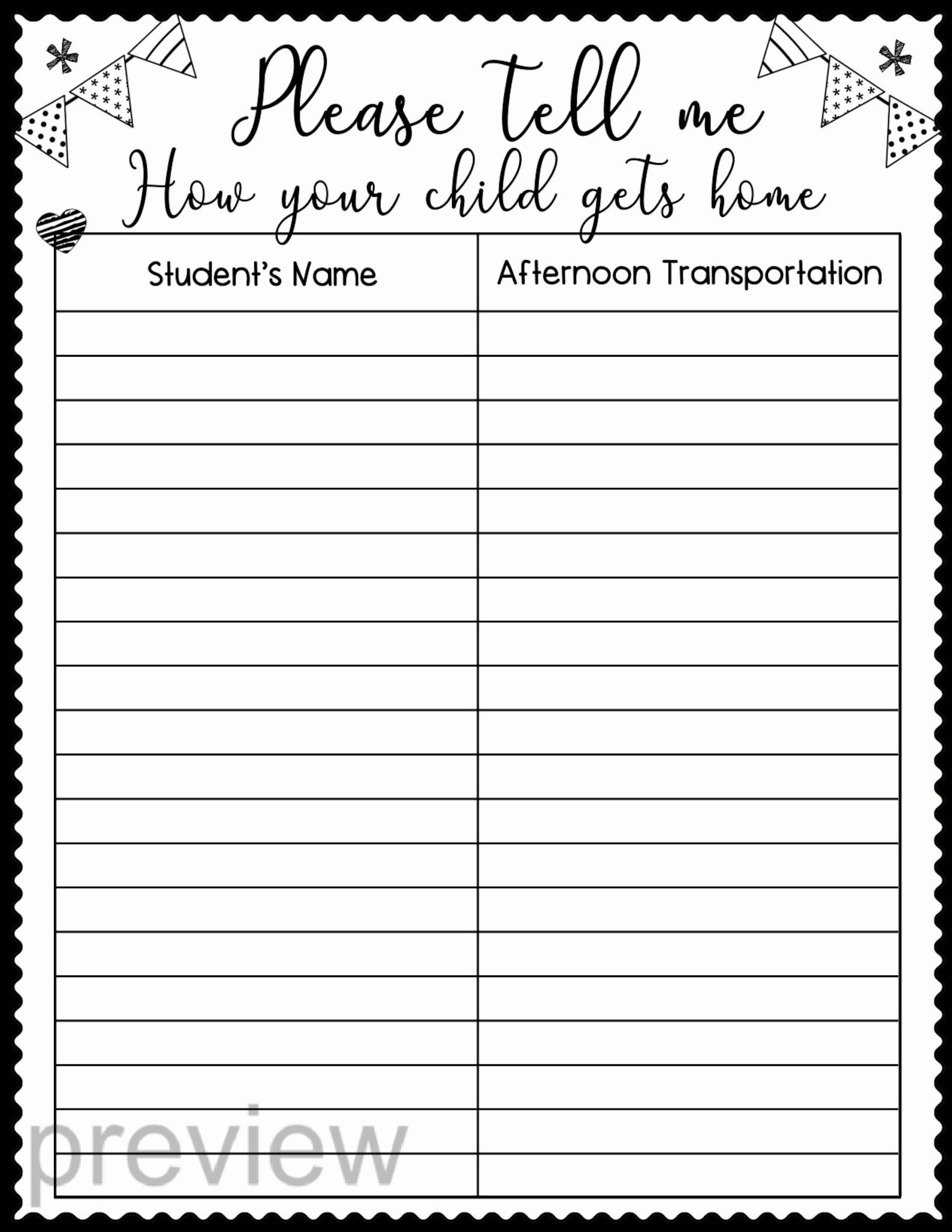 Back to School Open House Night | Sign in Sheets | Meet the Teacher ...