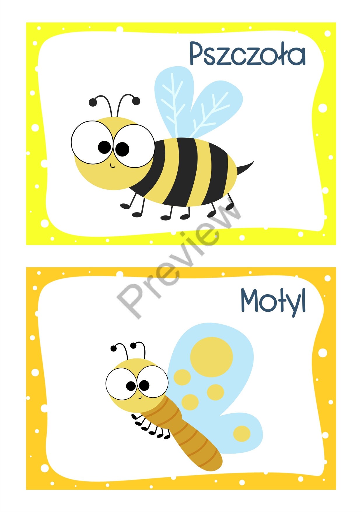 Polish Bugs Flash Cards | Owady Po-polsku | Polish Insects Printable ...