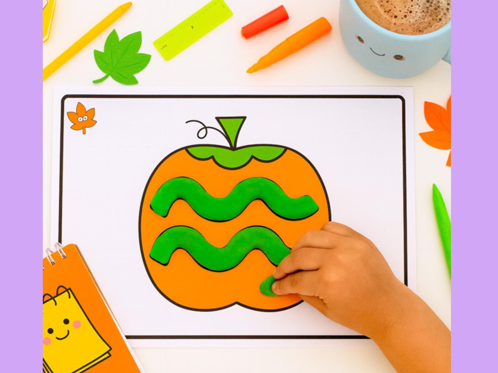 Apple and Pumpkin Playdough Mats | Fall Fine Motor Printable Activities ...