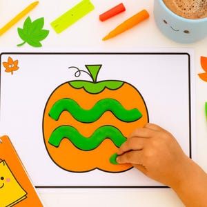 Apple and Pumpkin Playdough Mats | Fall Fine Motor Printable Activities ...