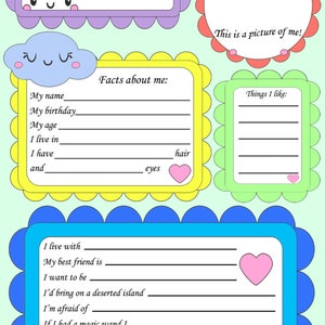 All About Me Poster | Printable Worksheet | Back to School Template ...