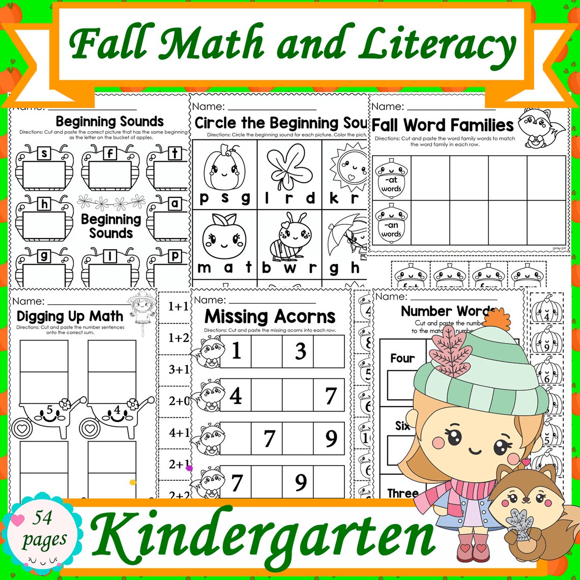 Fall Activities NO PREP Pages/literacy and Math Activities for ...