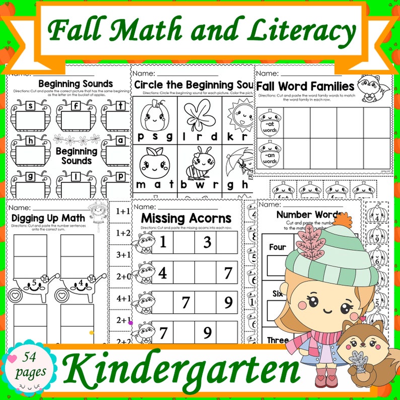 Fall Activities NO PREP Pages/literacy and Math Activities for ...