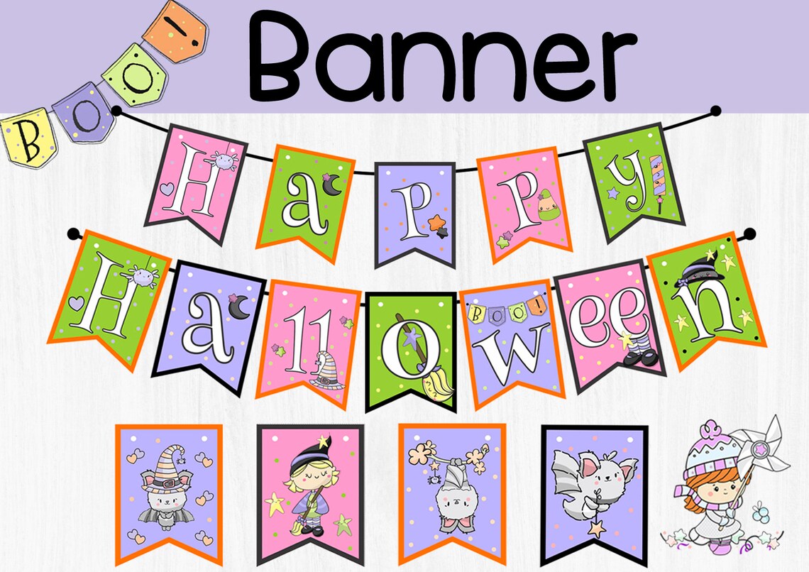 Halloween Printable Bunting Banner Halloween Party - Etsy