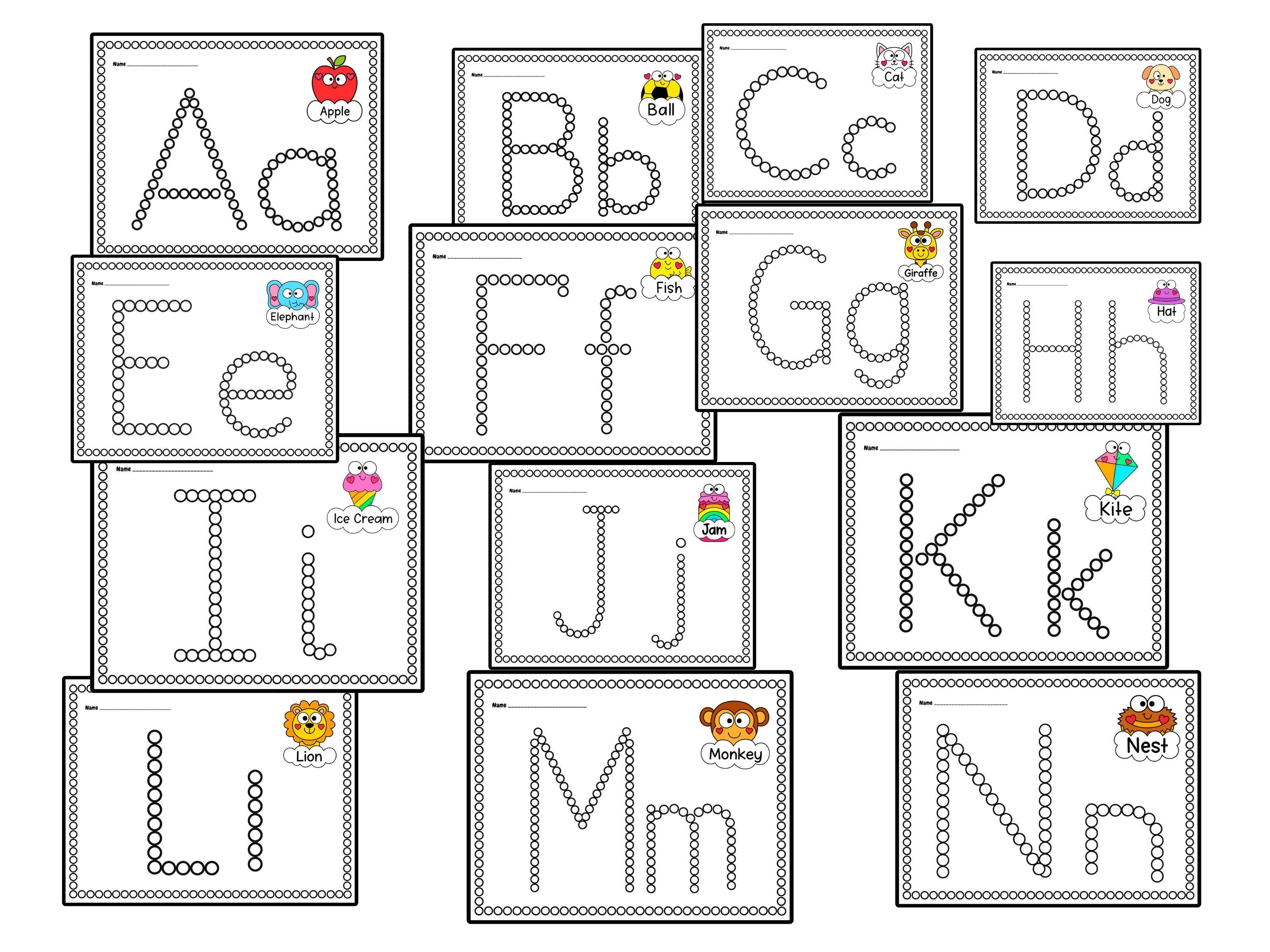 Q-tip Alphabet Dot Painting Worksheets | Alphabet Activities ...