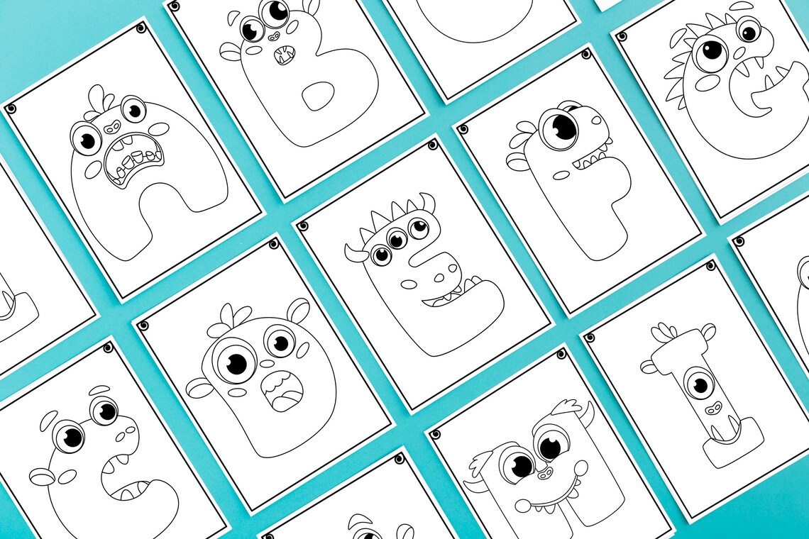 Monster Alphabet Coloring Pages ABC Coloring Sheets Printable Coloring ...