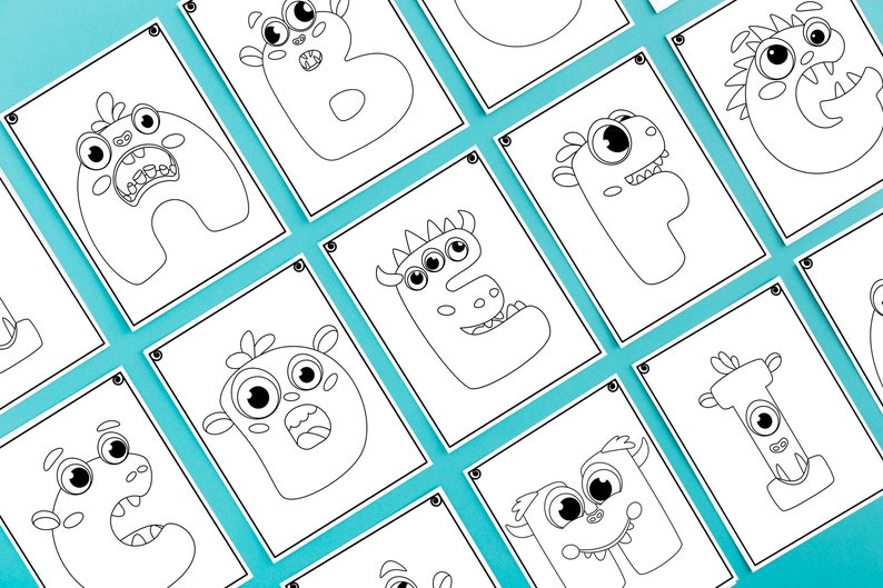 Monster Alphabet Coloring Pages | ABC Coloring Sheets | Printable ...