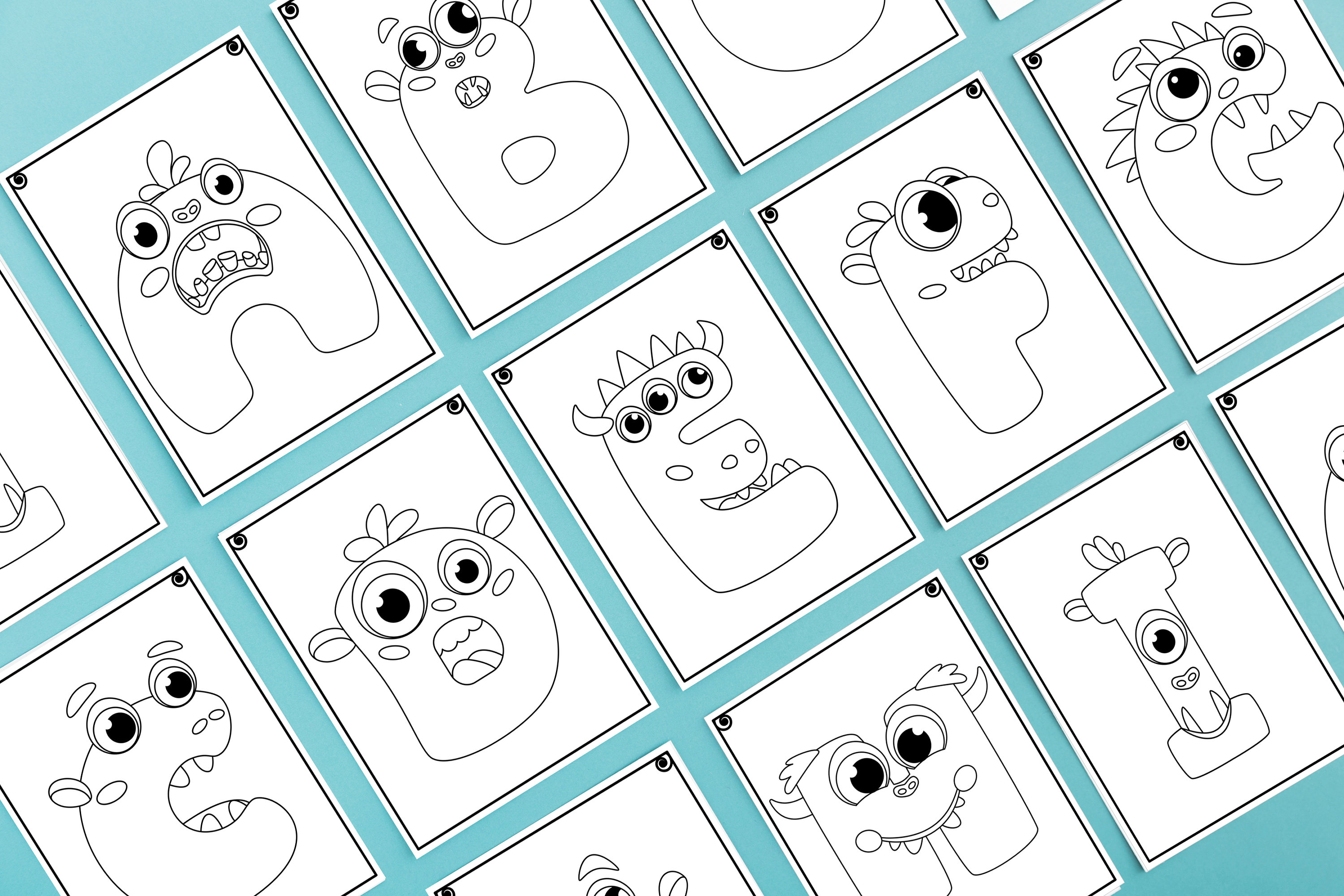 Monster Alphabet Coloring Pages ABC Coloring Sheets Printable Coloring ...