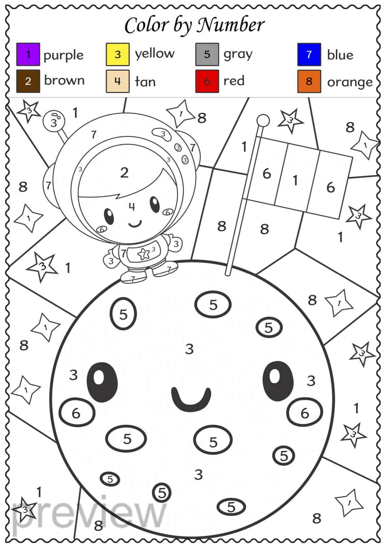 Space Printables for Kids | Activities & Worksheets | Color by Number ...
