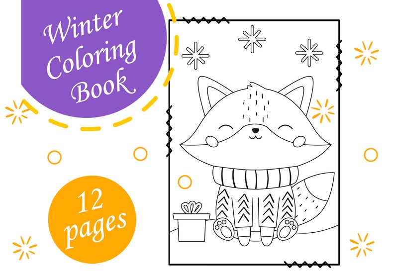 Christmas Animals Coloring Pages Printables for Kids | Winter Coloring ...