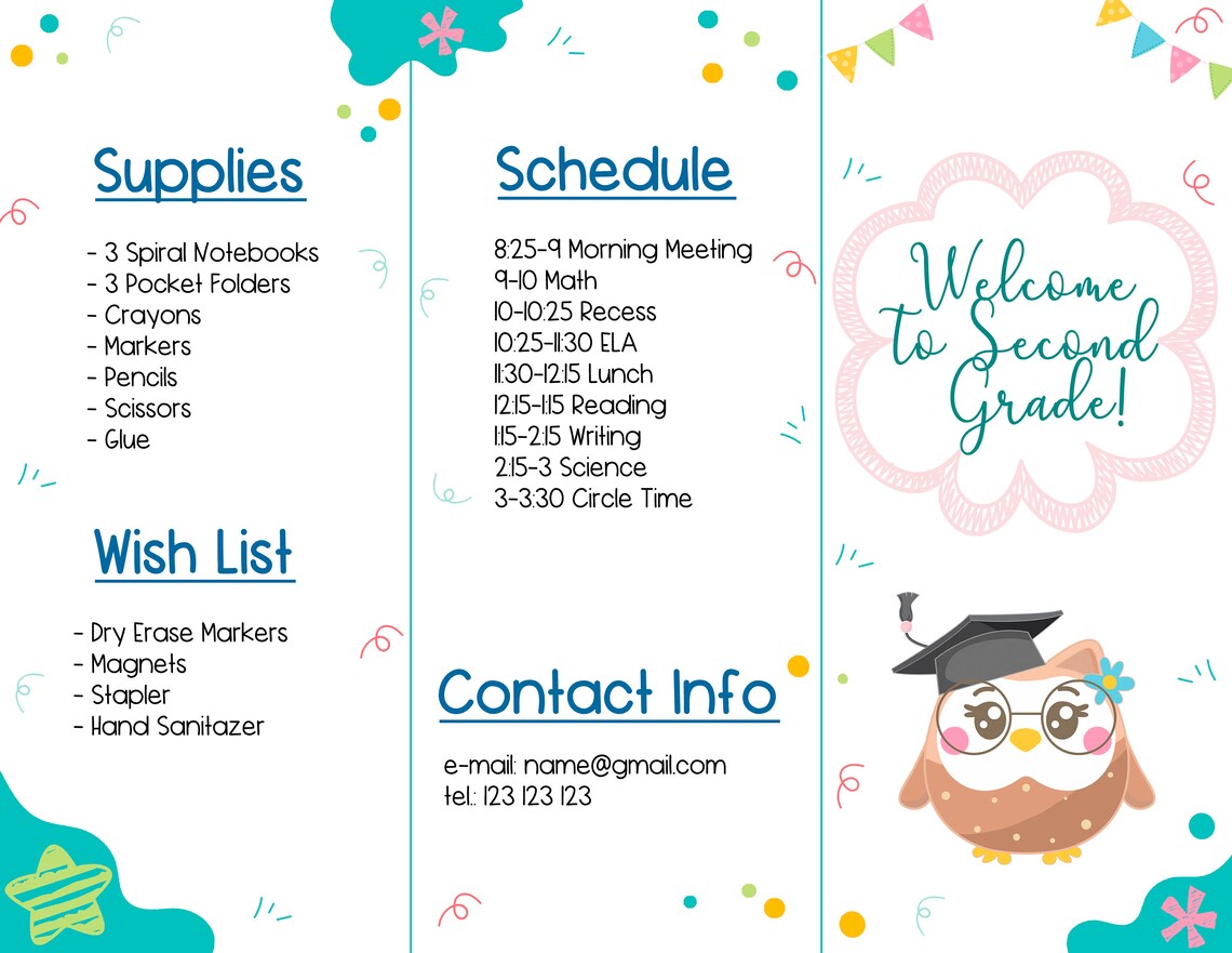 Back to School Trifold Brochure | Open House Template | Meet the ...