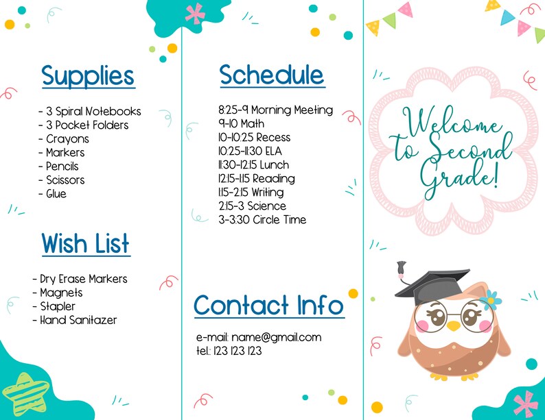 Back to School Trifold Brochure | Open House Template | Meet the ...