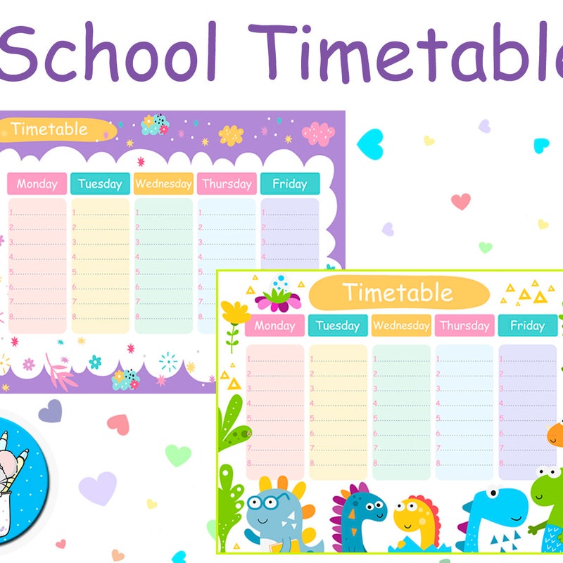 School Timetable Printable - Etsy