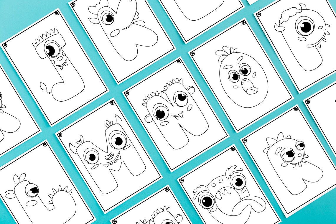 Monster Alphabet Coloring Pages ABC Coloring Sheets Printable Coloring ...
