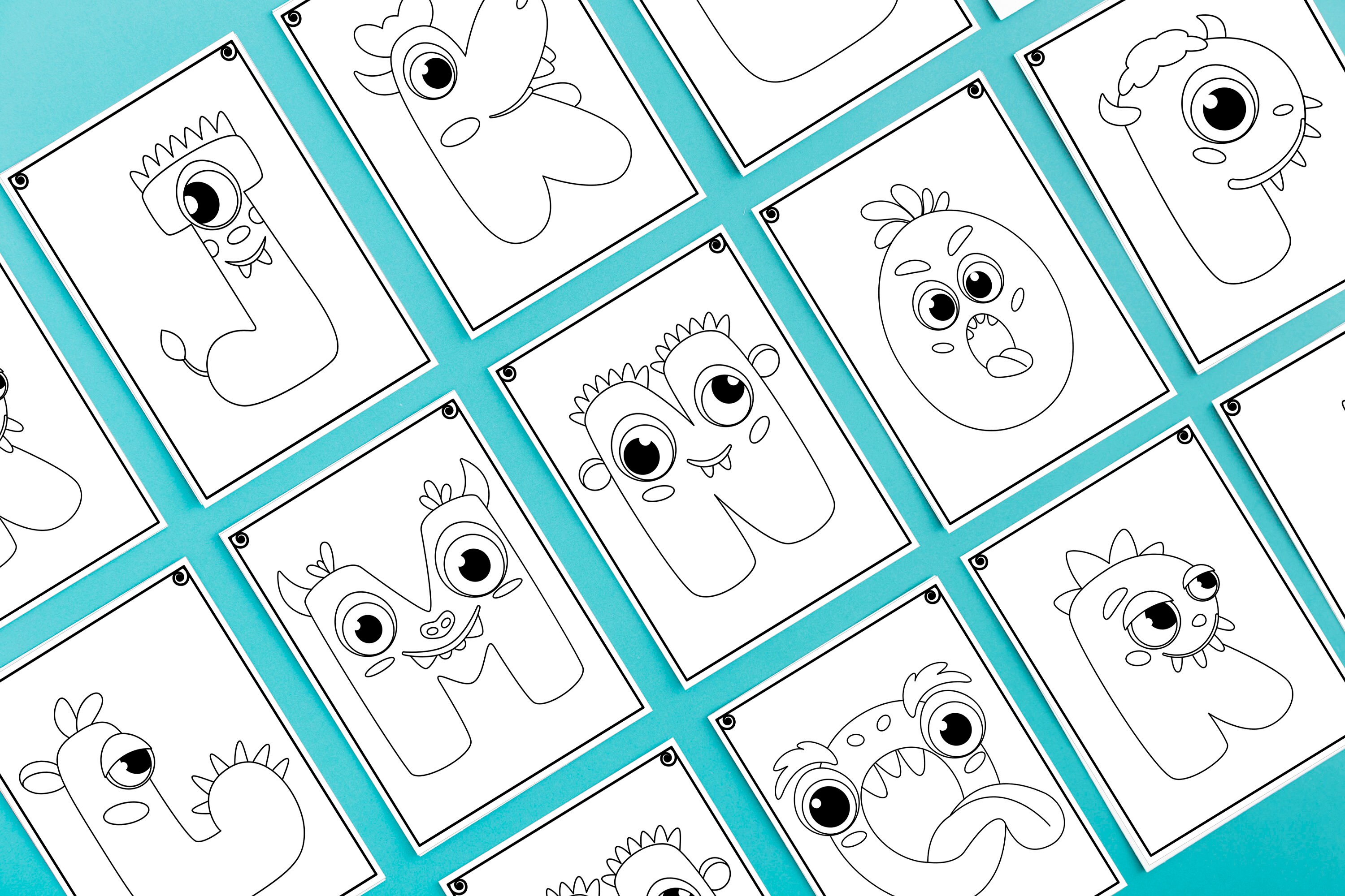 Monster Alphabet Coloring Pages ABC Coloring Sheets Printable Coloring ...