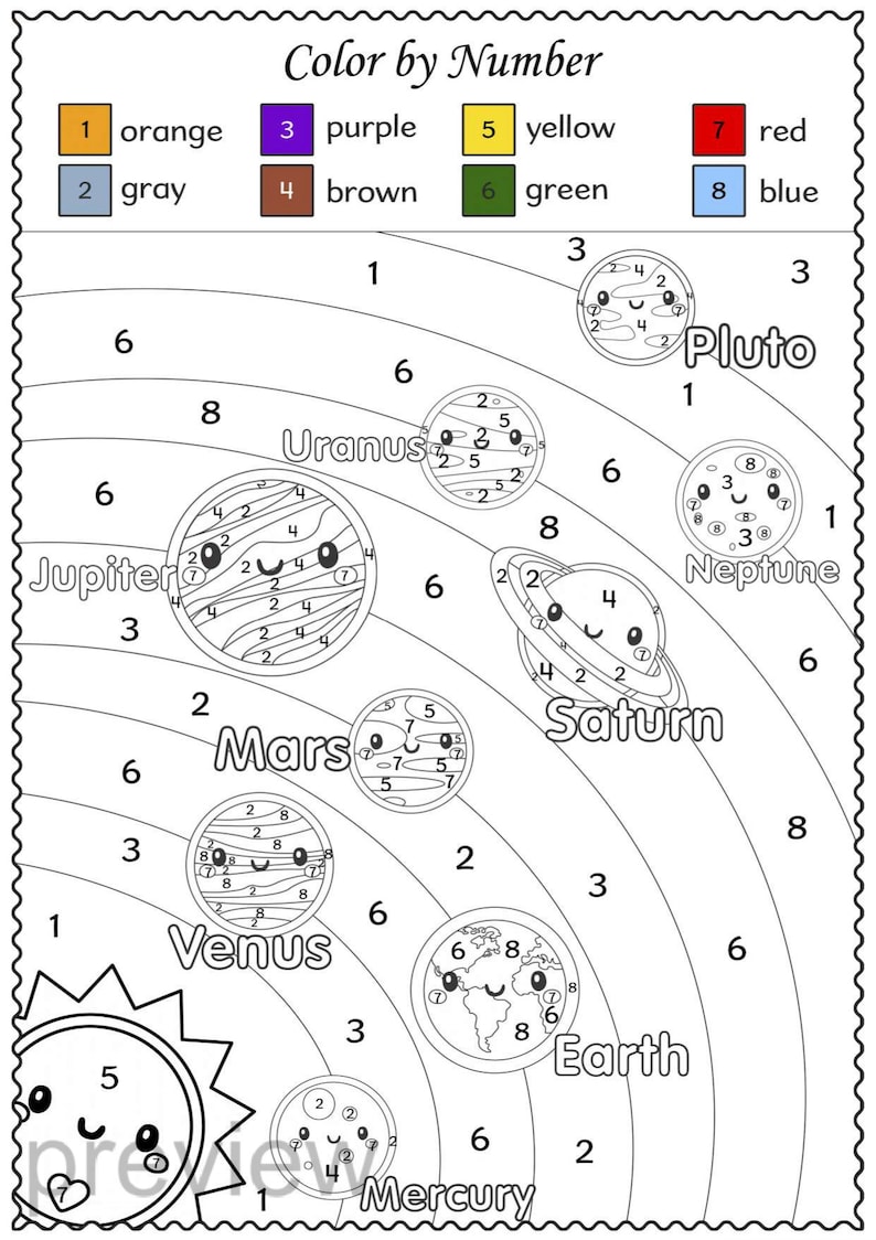Space Printables for Kids | Activities & Worksheets | Color by Number ...